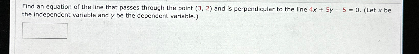 Solved Find an equation of the line that passes through the | Chegg.com