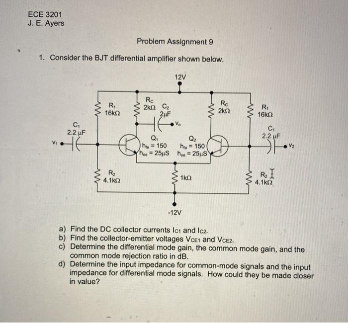 Solved ECE 3201 J. E. Ayers Problem Assignment 9 1. Consider | Chegg.com