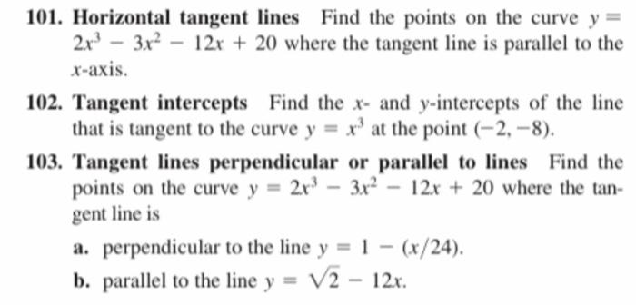 Solved 101. Horizontal tangent lines Find the points on the | Chegg.com
