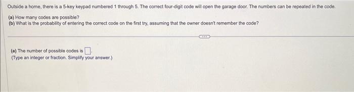 Solved Outside a home, there is a 5 -key keypad numbered 1 | Chegg.com