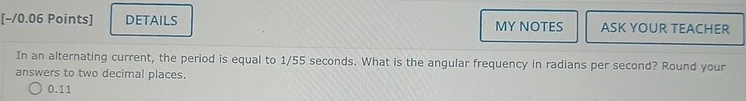 Solved In an alternating current, the period is equal to 155 | Chegg.com