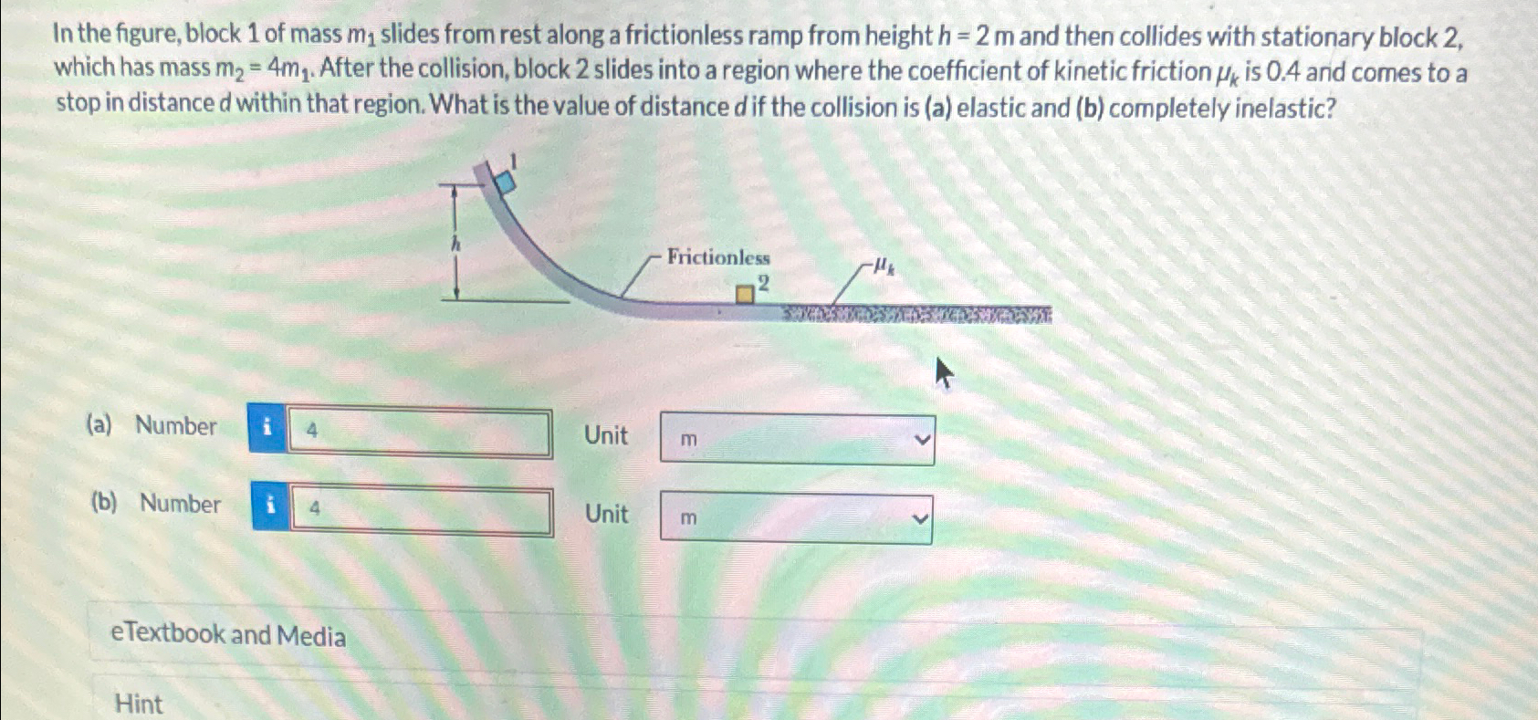 Solved In the figure, block 1 ﻿of mass m1 ﻿slides from rest | Chegg.com