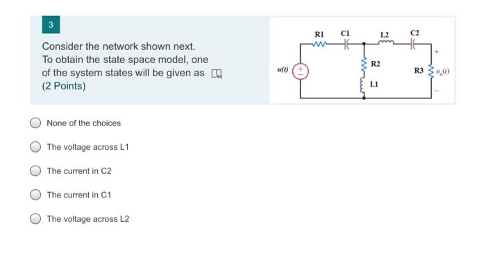 Solved 3 RI ci L2 C2 416 R2 Consider the network shown next. | Chegg.com