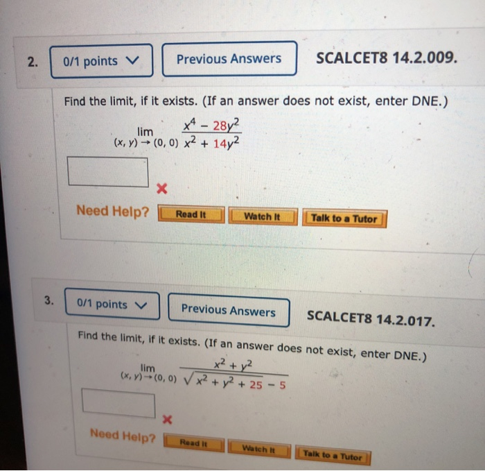 Solved 0/1 points Previous Answers SCALCET8 14.2.009. Find | Chegg.com