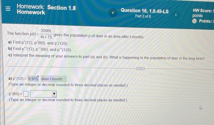 Solved Iii Homework Section 1 8 Homework Question 16