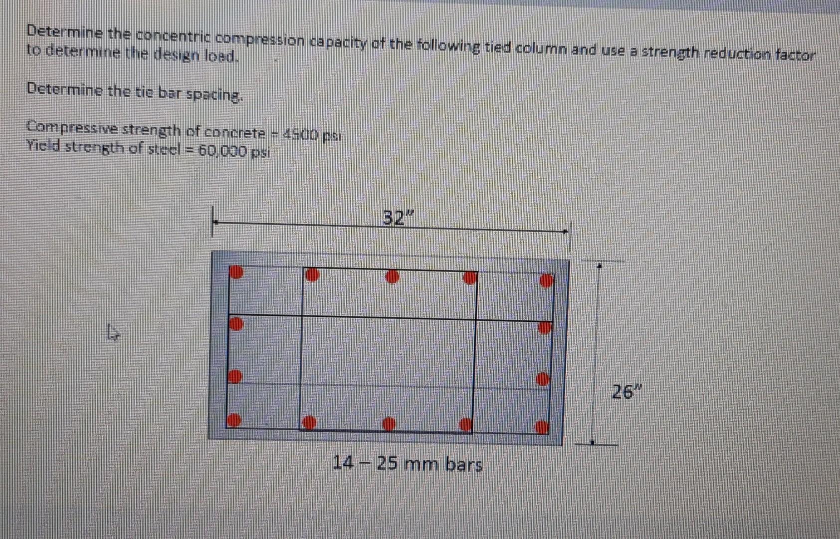 Solved Determine the concentric compression capacity of the | Chegg.com