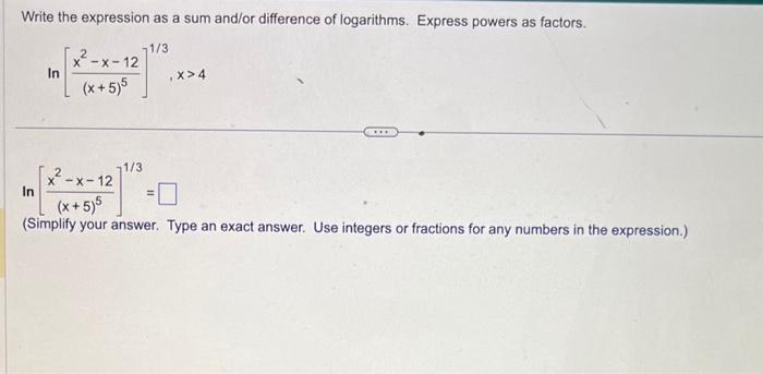 Solved Write the expression as a sum and/or difference of | Chegg.com
