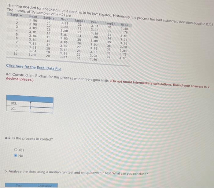 Solved Click here for the Excel Data File a-1. Construct an | Chegg.com