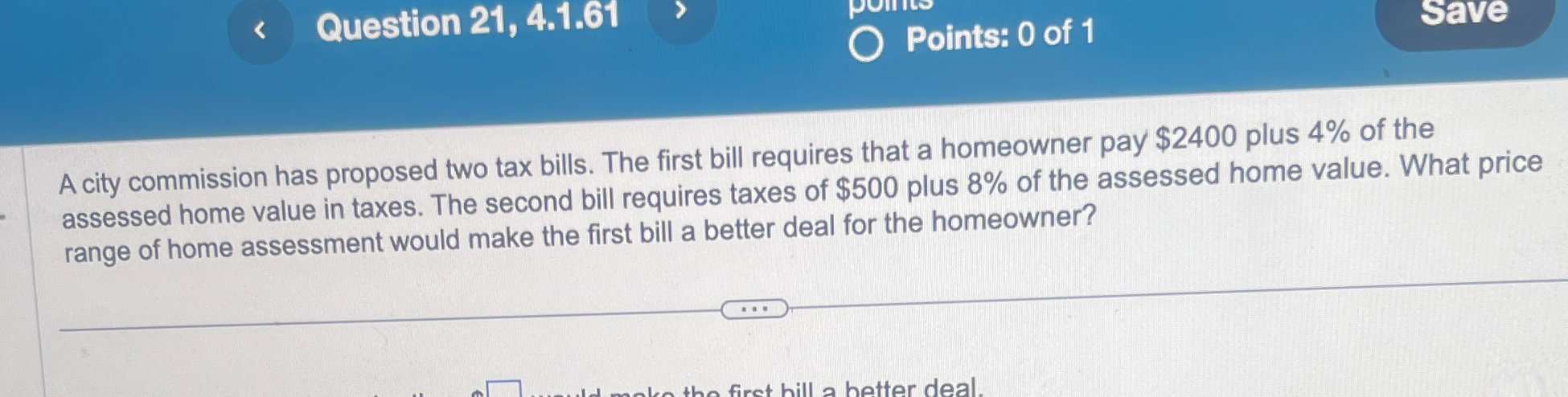 Solved Question 21, 4.1.61Points: 0 ﻿of 1SaveA city | Chegg.com