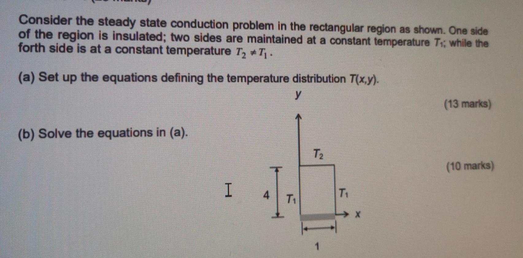 Solved Consider The Steady State Conduction Problem In The