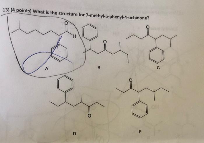 Solved 13) (4 points) What is the structure for | Chegg.com
