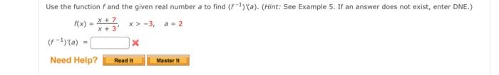 Solved Use the function f and the given real number a to | Chegg.com