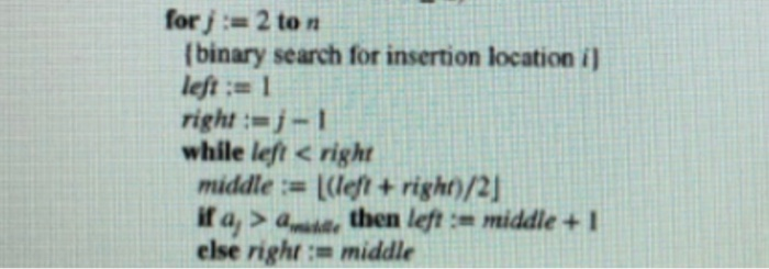 Solved The pseudocode snippet is part of the Binary | Chegg.com