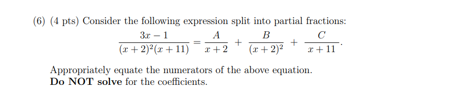 Solved (6) (4 ﻿pts) ﻿Consider the following expression split | Chegg.com