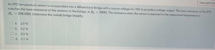 Solved An RTD temperature sensor is incorporated into a | Chegg.com