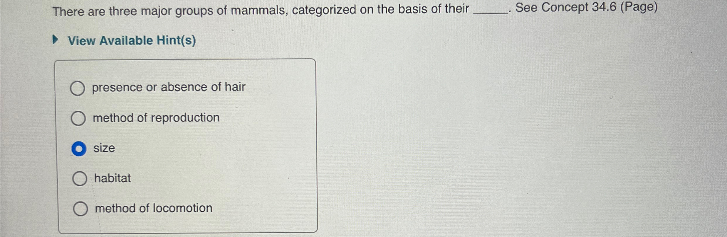 Solved There are three major groups of mammals, categorized | Chegg.com