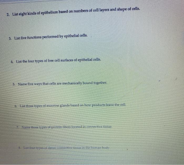 Identification of Connective Tissue Match these terms | Chegg.com