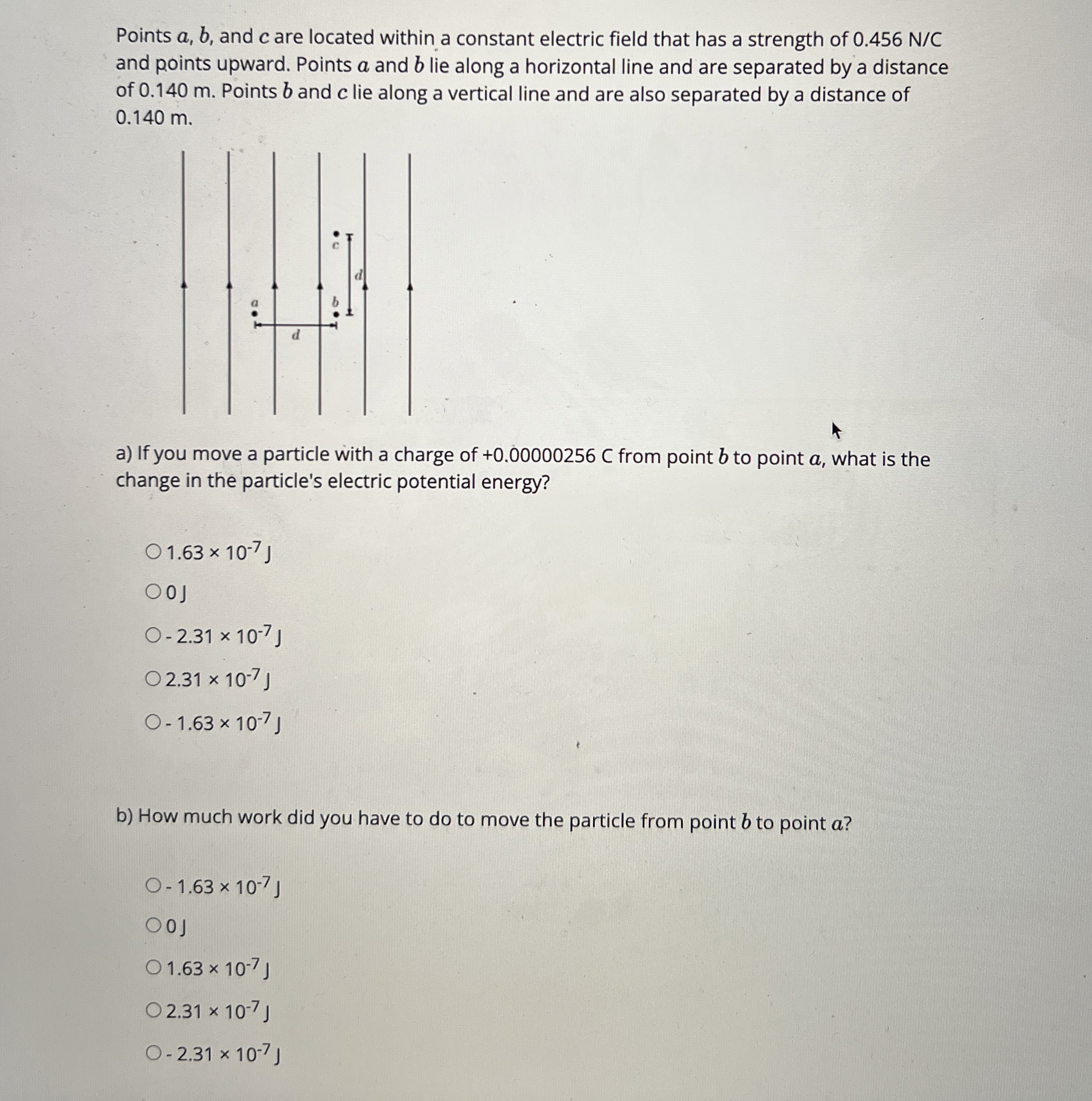 Solved Points a,b, ﻿and c ﻿are located within a constant | Chegg.com