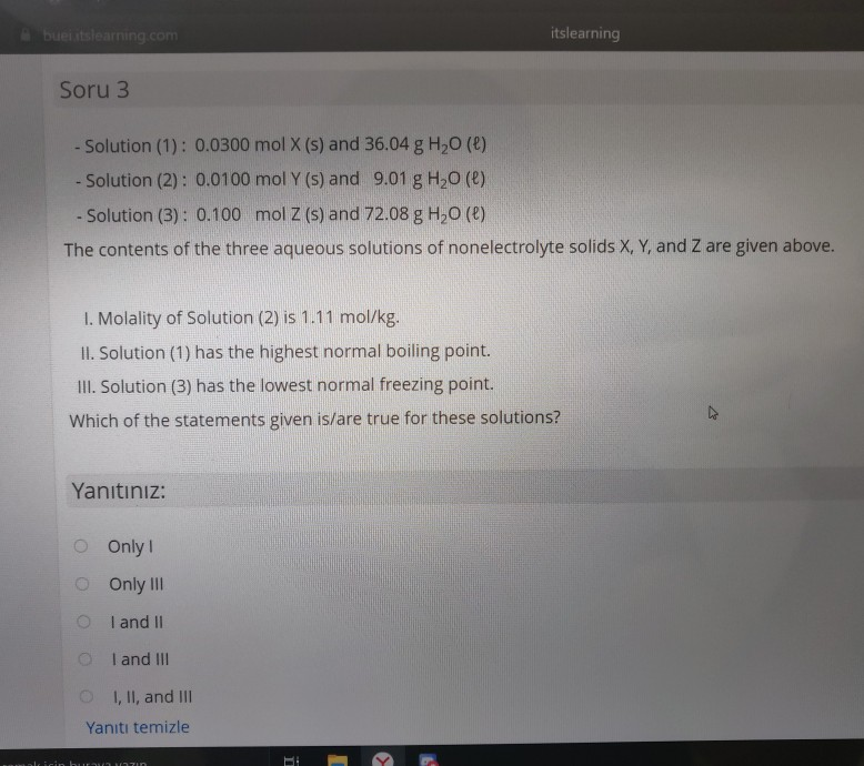 Solved buei itslearning.com itslearning Soru 3 -Solution | Chegg.com