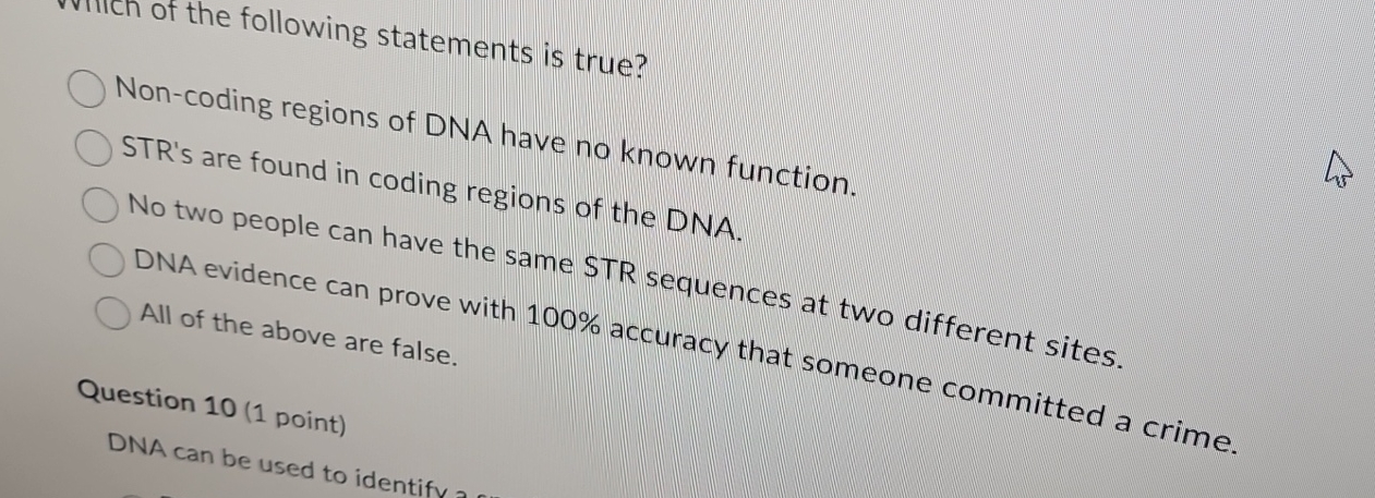 Solved sollowing statements is true?Non-coding regions of | Chegg.com