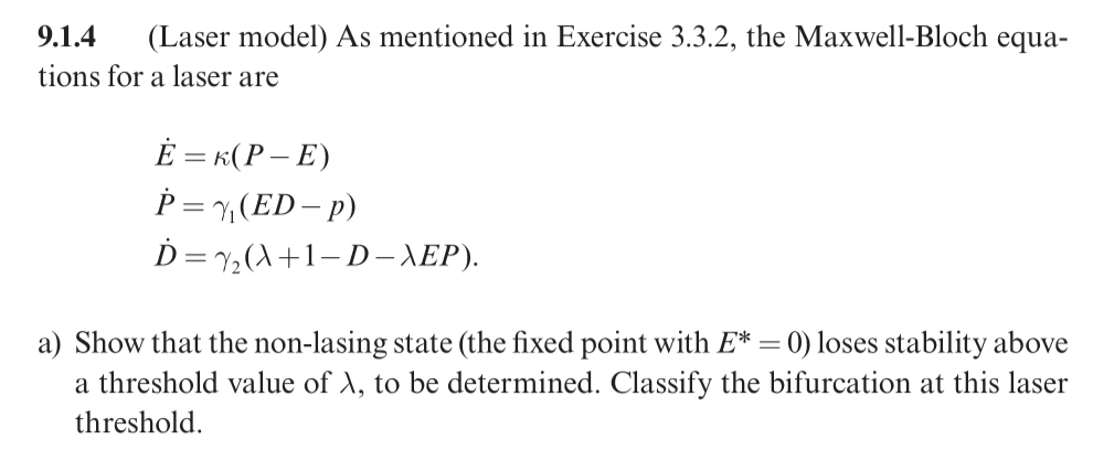 Solved 9.1.4 (Laser model) ﻿As mentioned in Exercise 3.3.2, | Chegg.com