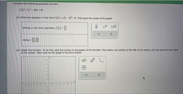 Solved Graph the parabola. y=2x2−16x+27 Plot five points on | Chegg.com