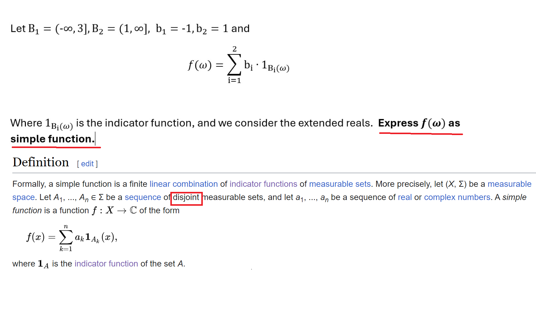 Definition [ ﻿edit]Formally, a simple function is a | Chegg.com