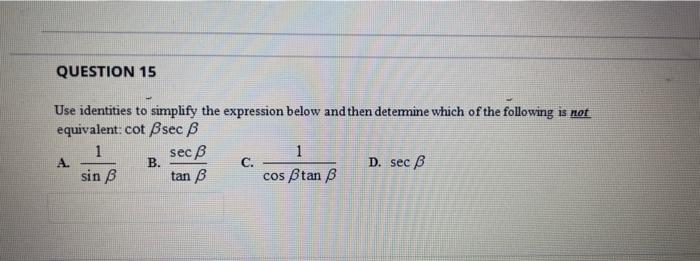Solved Use identities to simplify the expression below and | Chegg.com