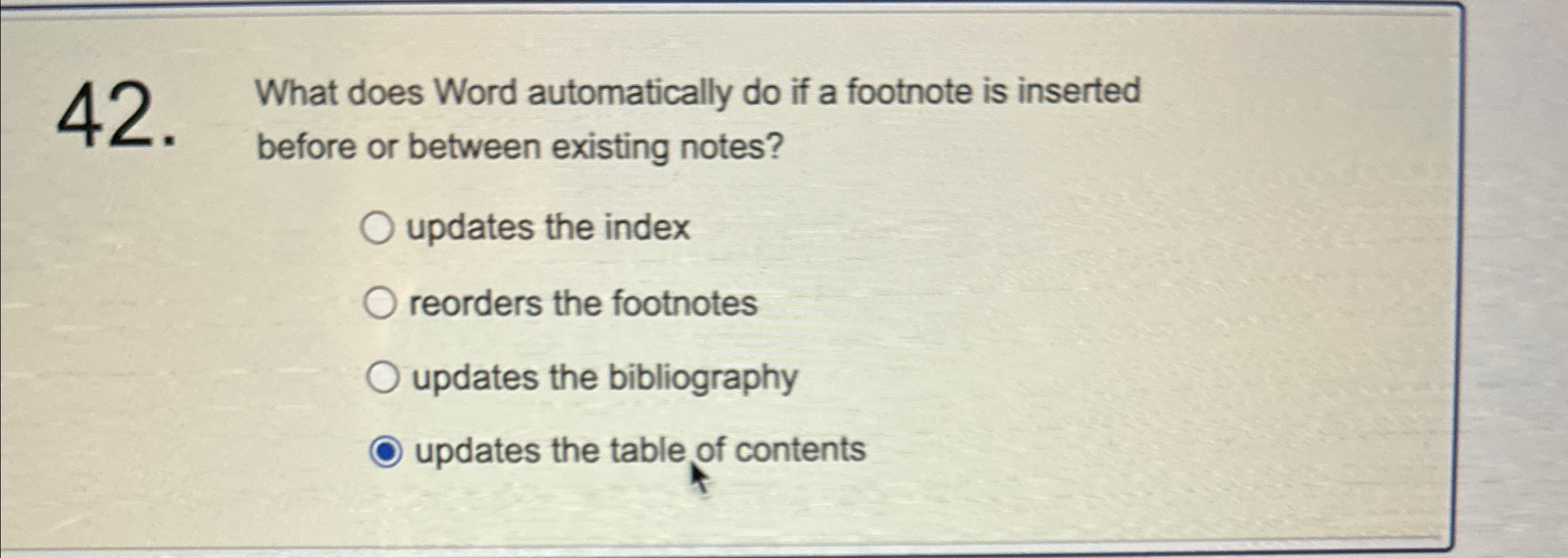 Solved What does Word automatically do if a footnote is | Chegg.com