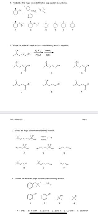 Solved What Will Produce The Same Met 1 O 28 A Tanda Tand4 C