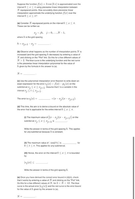 Solved Suppose the function () = 3 cos (22) is approximated | Chegg.com