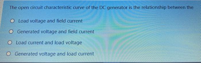 Solved The open circuit characteristic curve of the DC | Chegg.com