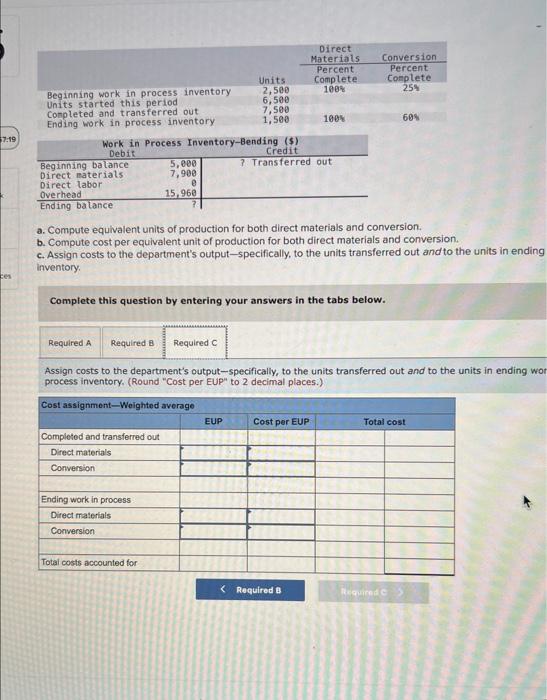 Solved Exercise 16-13 (Algo) Weighted average: Process | Chegg.com