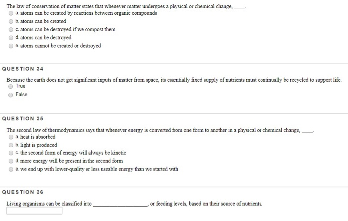 Solved The law of conservation of matter states that | Chegg.com