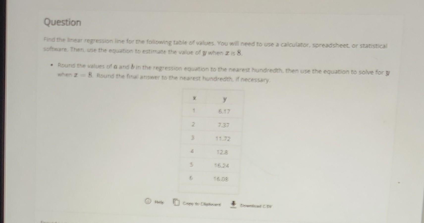 Solved Question Find The Linear Regression Line For The 3966
