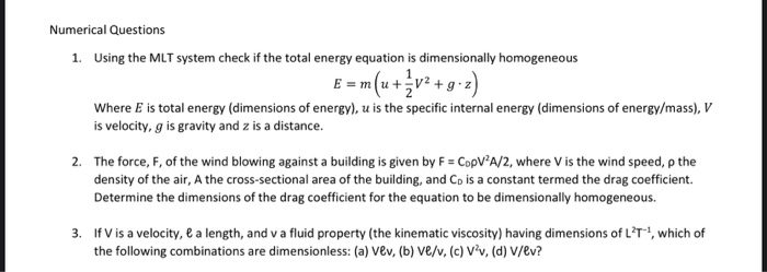 Solved Numerical Questions 1. Using the MLT system check if | Chegg.com