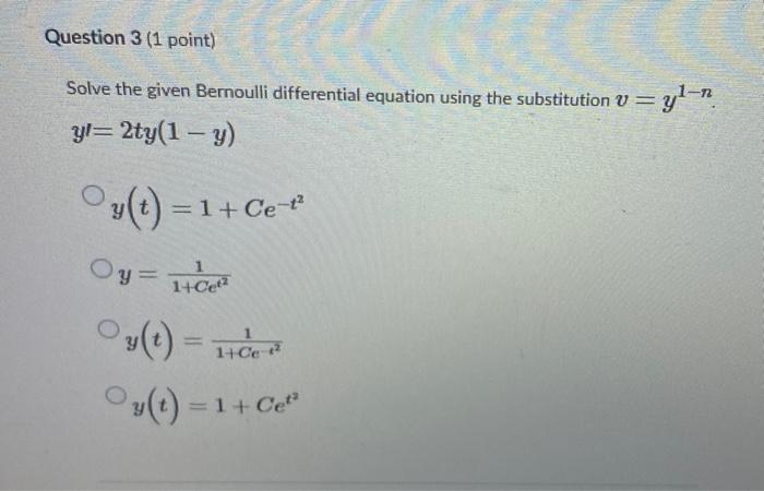 Solved Solve the given Bernoulli differential equation using | Chegg.com