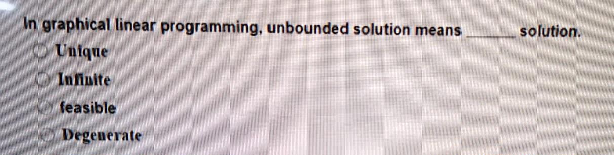 Solved Solution In Graphical Linear Programming Unbounded
