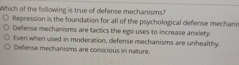 Solved Which of the following is true of defense | Chegg.com