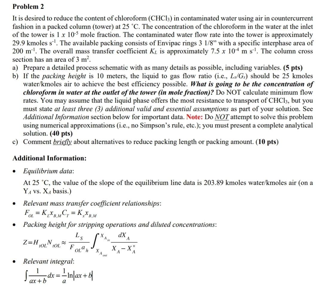 Problem 2It is desired to reduce the content of | Chegg.com