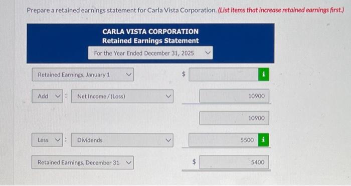 Solved Carla Vista Corporation began operations on January | Chegg.com