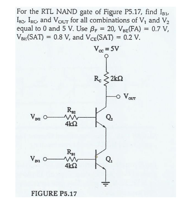 Solved For the RTL NAND gate of Figure P5.17, ﻿find | Chegg.com