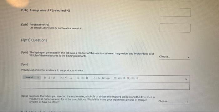 Solved Calculations for experimentally determining R | Chegg.com