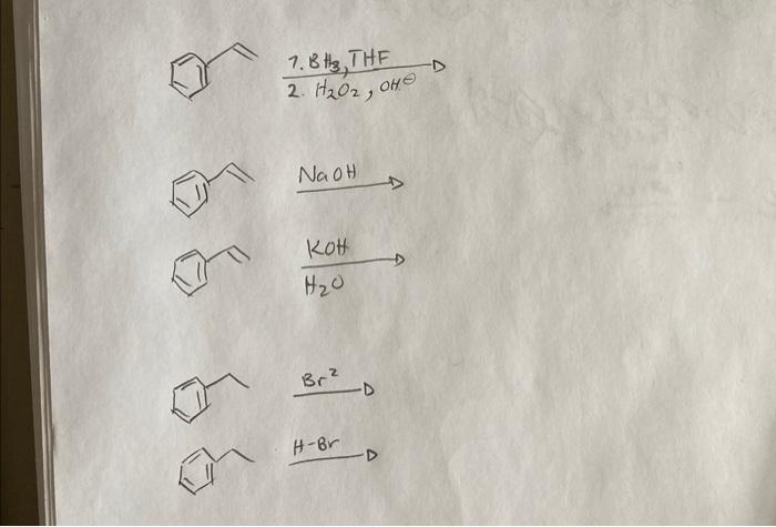 2. H2O2,OOHθ 1. BH3,THFD NaOH→ H2OKOH 11 Br2D | Chegg.com