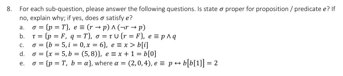 For each sub-question, please answer the following | Chegg.com