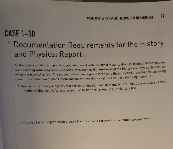 CASE STUDIES IN HEALTH INFORMATION MANAGEMENT 17 CASE | Chegg.com