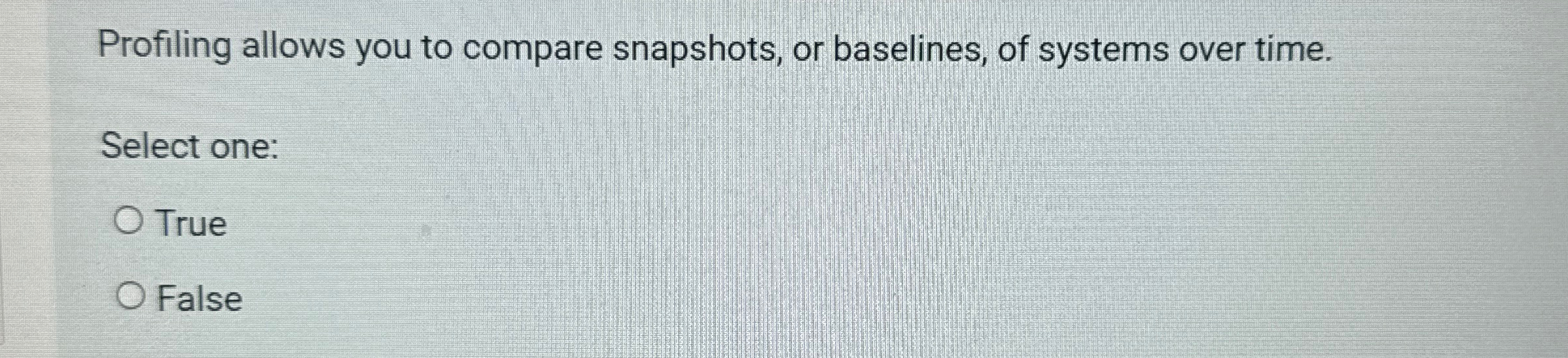 Solved Profiling allows you to compare snapshots, or | Chegg.com