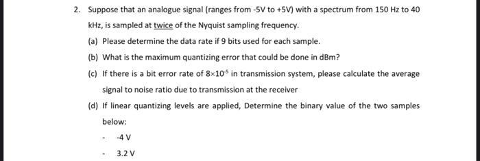 Solved 1. The message signal m(t)=10sin(400πt) frequency | Chegg.com