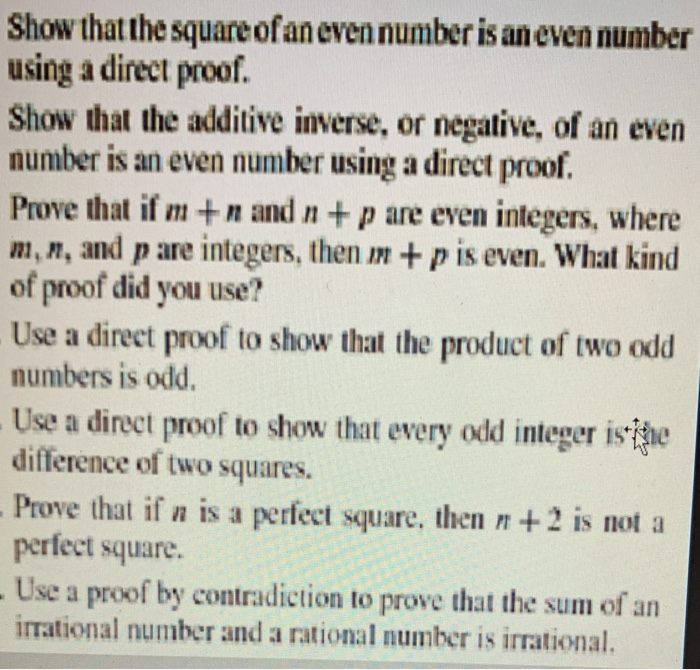 Solved Show that the square of an even number is an even | Chegg.com