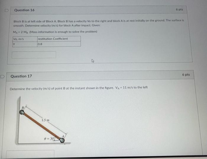 Solved Block B is at left side of Block A. Block B has a | Chegg.com
